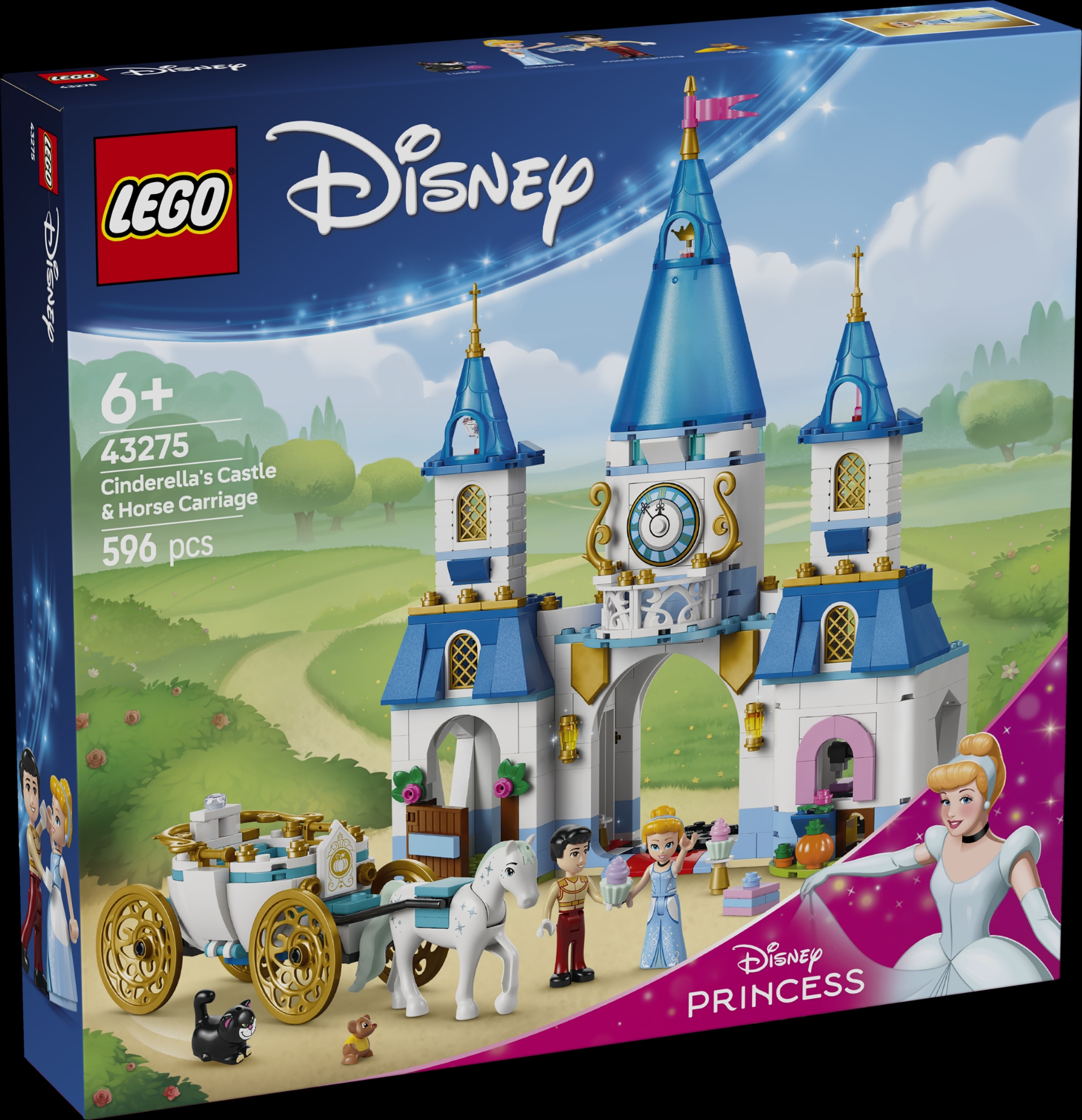 LEGO® DISNEY PRINCESS™ 43275 Pepeljugin dvorac i kočija s konjem | mae.hr